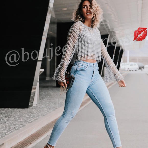 Zara | Tops | Zara Metallic Thread Top | Poshmark